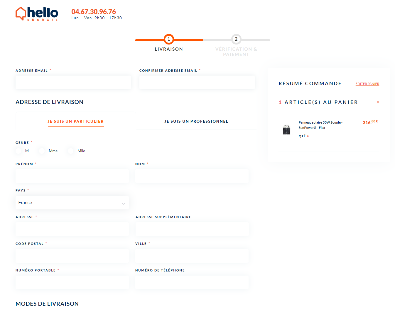 Valider mon panier – Allô.Solar